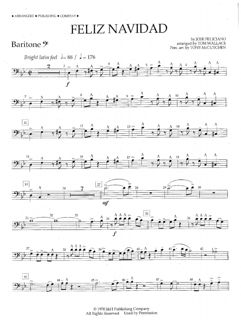Baritone BC - Feliz Navidad | PDF