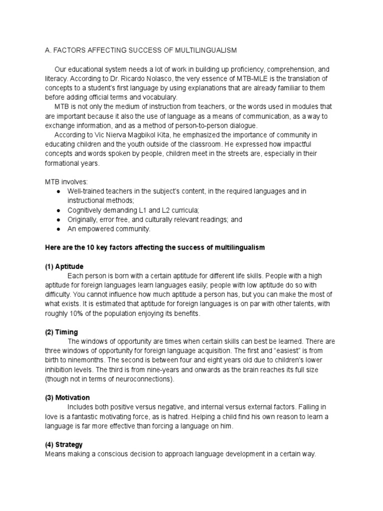 Criticism of MTB MLE | PDF | Multilingualism | Second Language