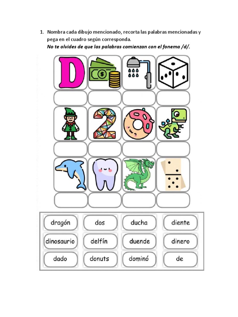 Posición Inicial Fonema D PDF | PDF