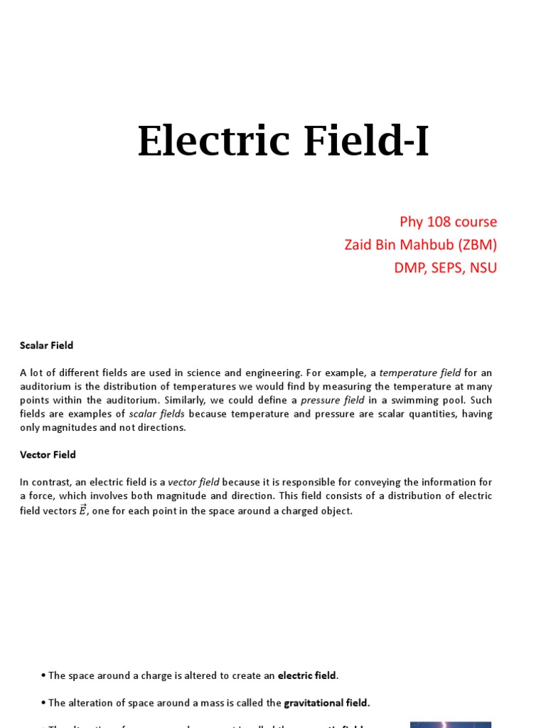 Electric Field p1 | PDF | Electric Field | Force