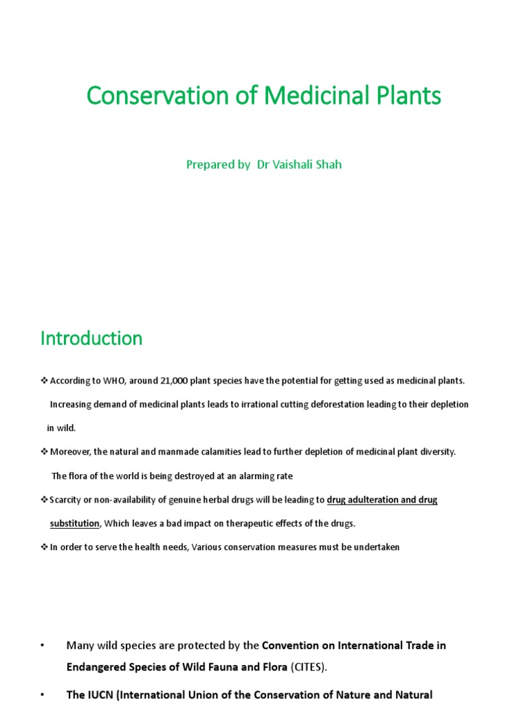 Conservation of Medicinal Plant | PDF | Conservation Biology ...