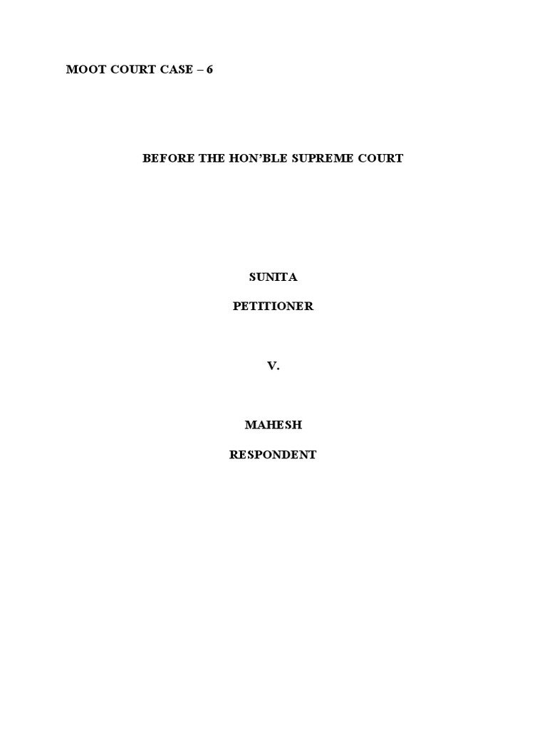 Moot Court Case | Download Free PDF | Marriage | Divorce