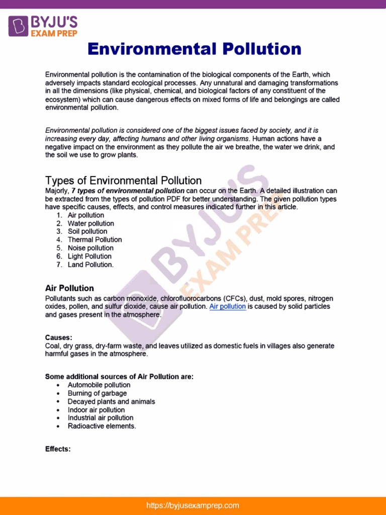 Environmental Pollution Upsc Notes 90 PDF | Download Free PDF | Water ...