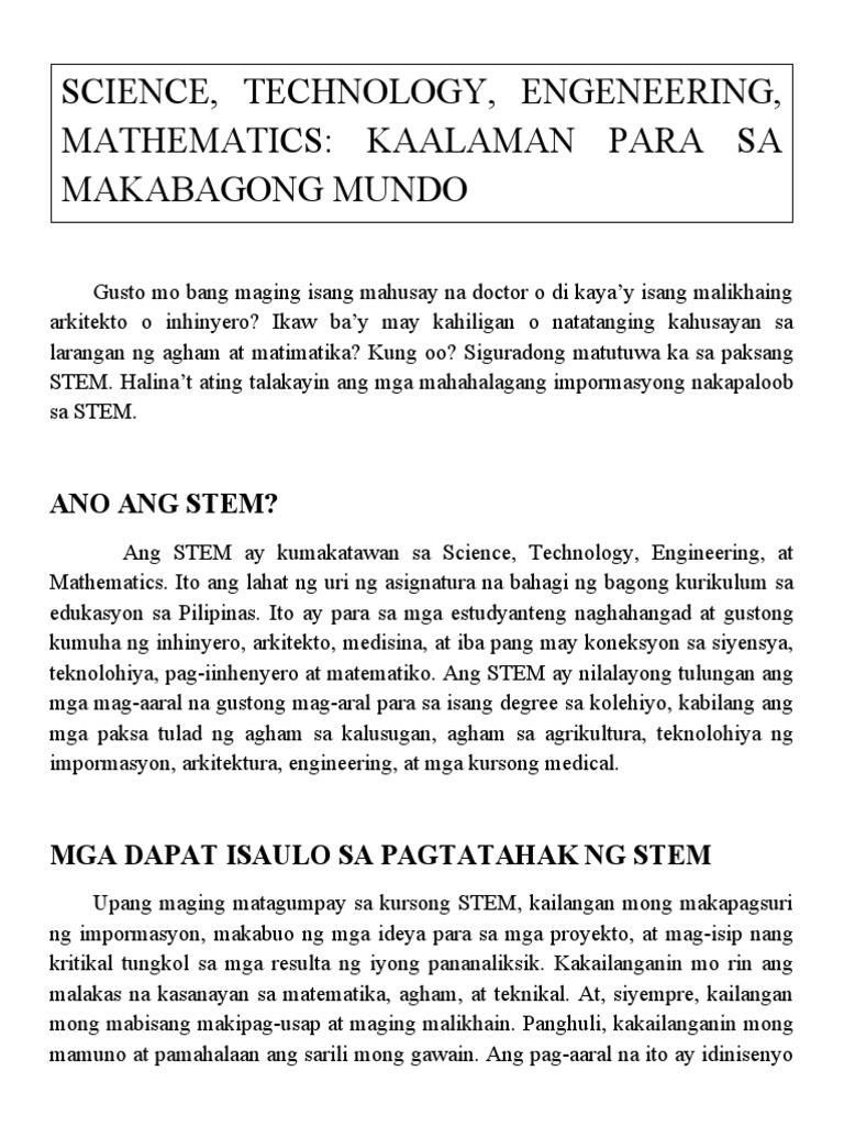 Stem Impormatibo | PDF