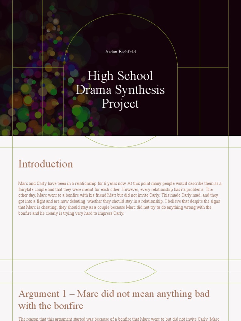 High School Drama Synthesis Project | PDF