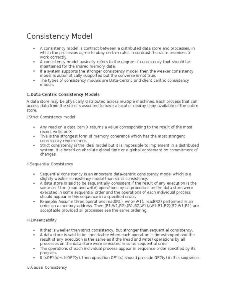 Consistency Model PDF | PDF | Parallel Computing | Operating System Technology
