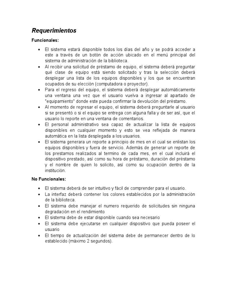 Requerimientos ADP | PDF