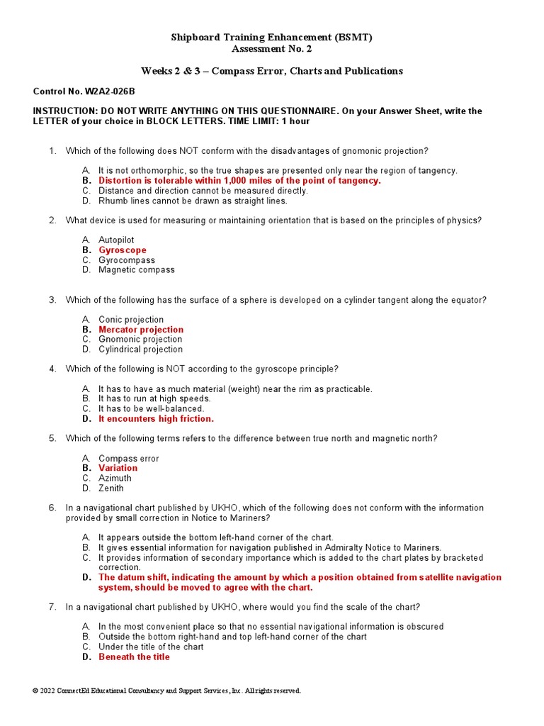 BSMT Act 2 - Set B Answer Key | PDF | Compass | Geographic Data And Information