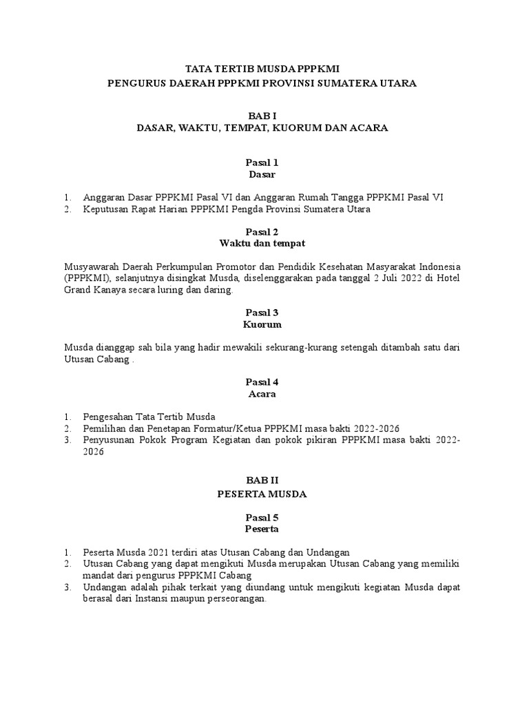 NEW Tata Tertib Musda | PDF