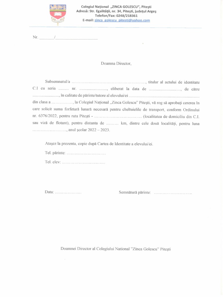 Model Cerere PDF | PDF