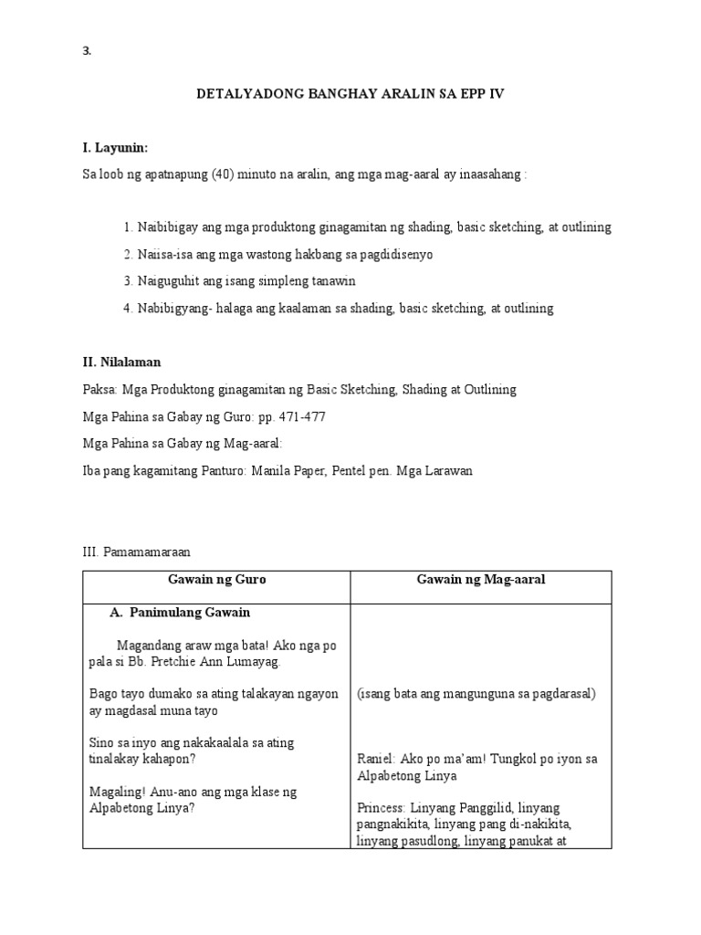 Detalyadong Banghay Aralin Sa EPP IV | PDF