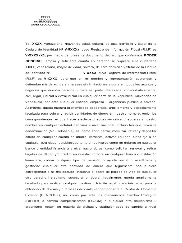 Poder General | PDF | Bancos | Dinero