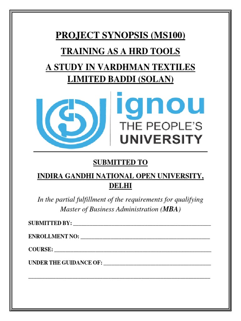 Synopsis Template IGNOU - MMPP001 | PDF | Statistics | Sampling (Statistics)