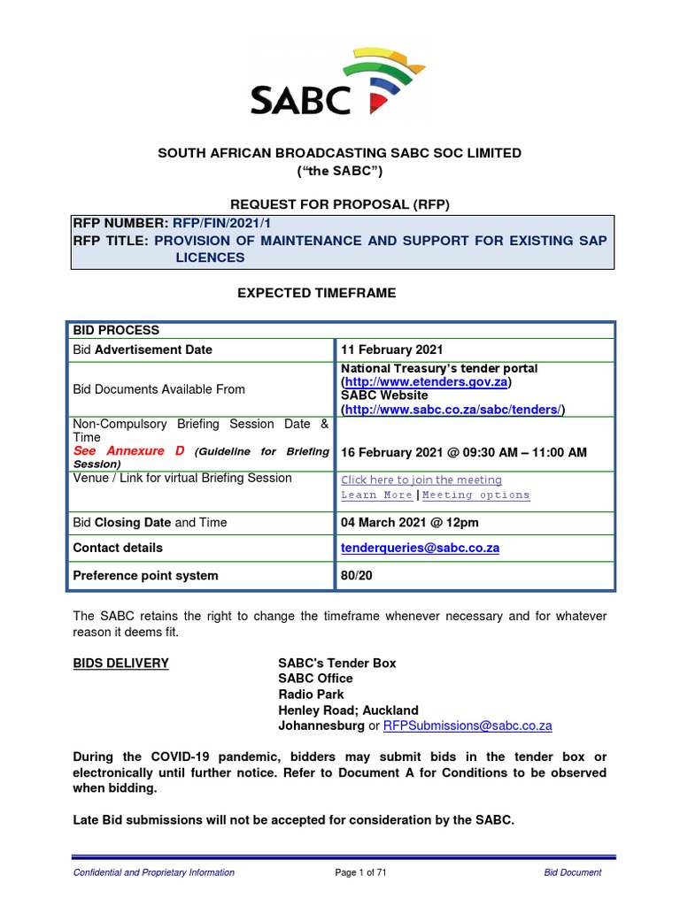 Sap Maintenance Support - PDF | PDF | Request For Proposal ...