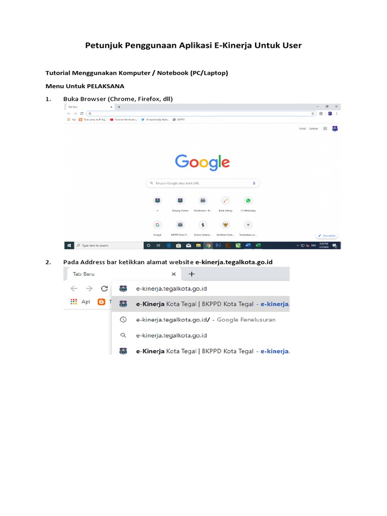 Buku Petunjuk E-Kinerja User | PDF