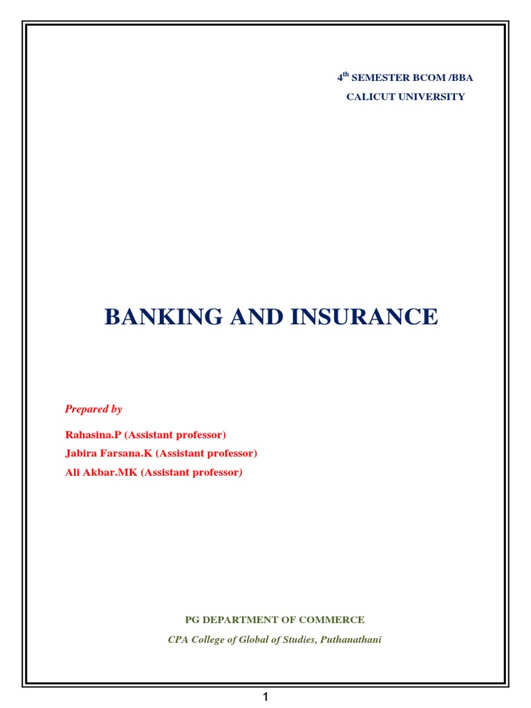 Banking and Ins PDF | PDF | Business | Finance & Money Management