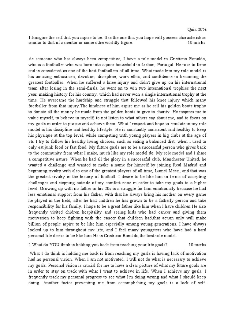 Ronaldo inspires role model goals | PDF | Goal | Professional Skills