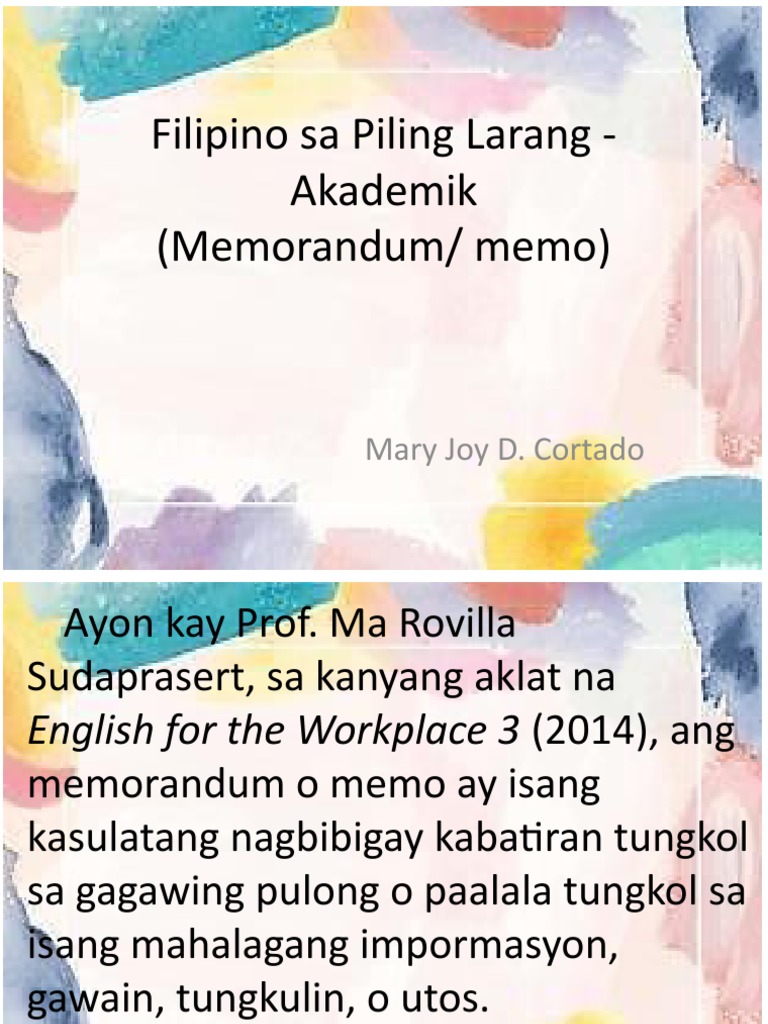 Memo 1st Topic | PDF