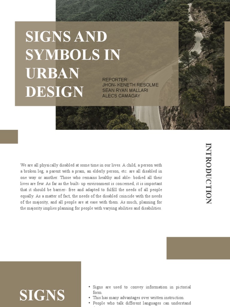 Group 6 Signs and Symbols in Urban Design | PDF | Accessibility