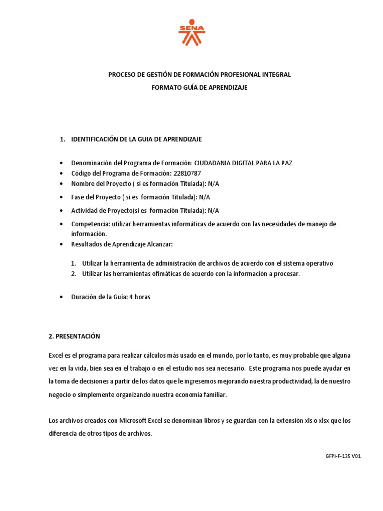 Guia - de - Aprendizaje - Formatos en Excel PDF | PDF | Microsoft Excel | Hoja de cálculo