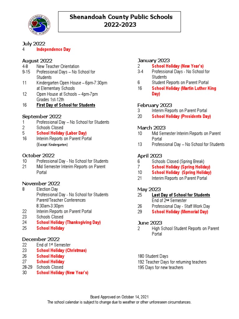 2022-2023 Scps Instructional Calendar Days | PDF | Academic Term ...