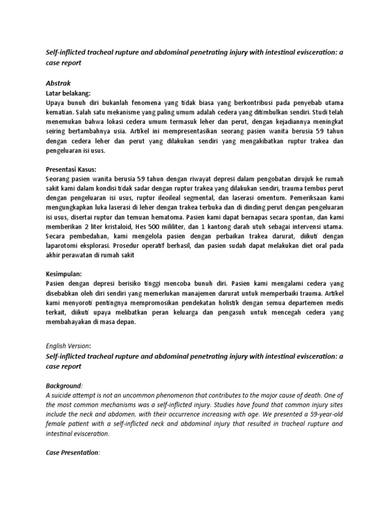 Abstrak Case Report SAL | PDF