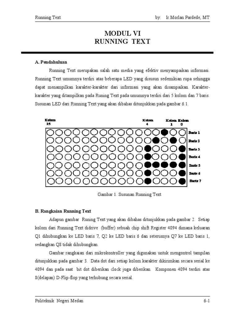 Panduan Rangkaian dan Pemrograman Running Text | PDF