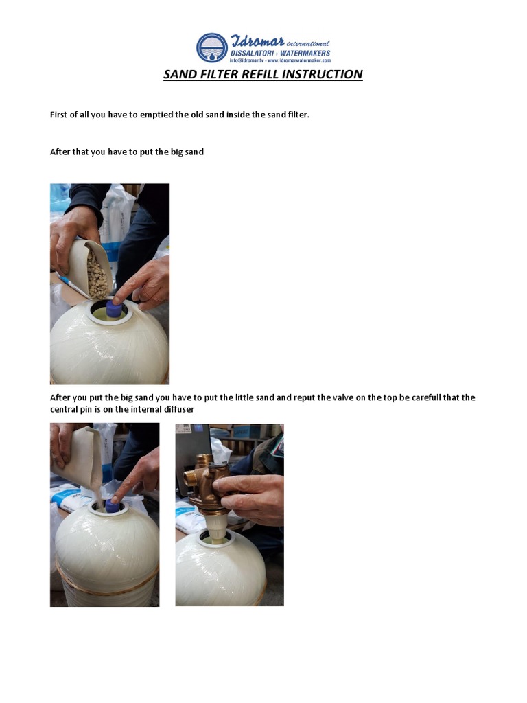Sand Filter Instruction PDF | PDF