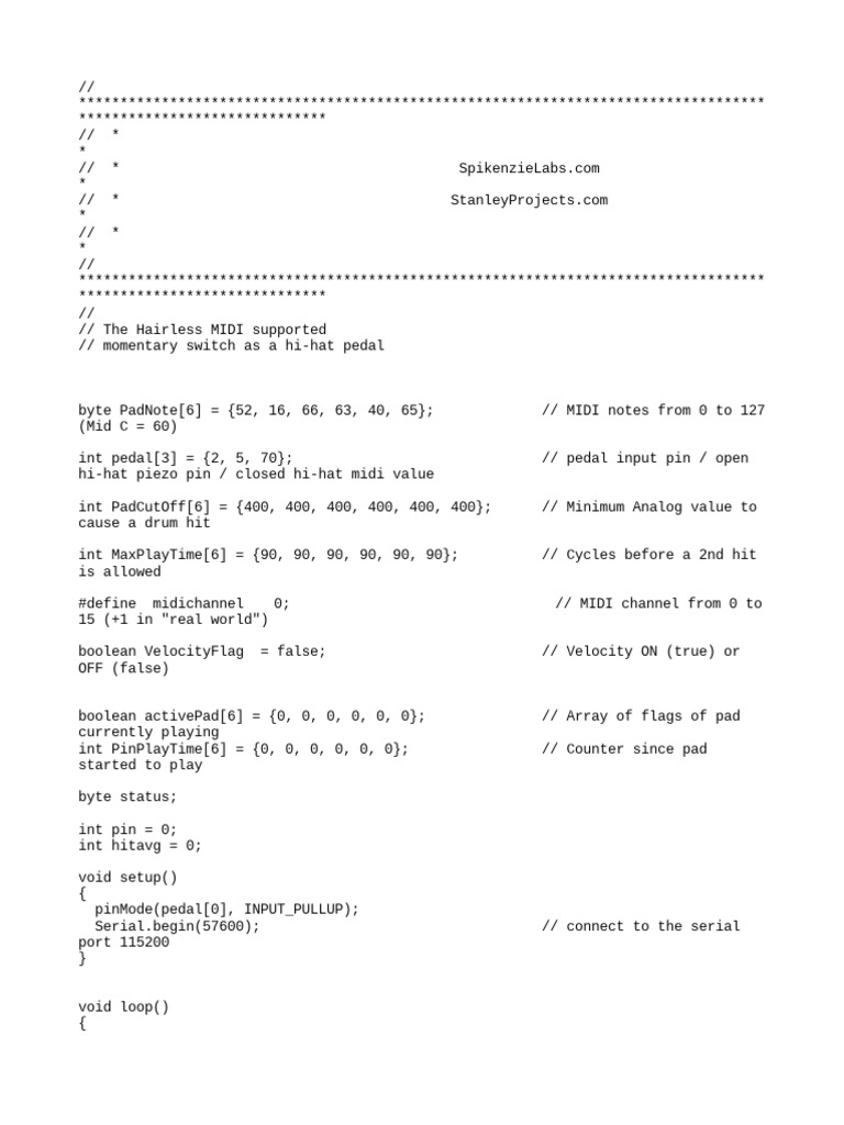 Projectsprogrammingarduinodrums Pdf Boolean Data Type Computer Engineering 