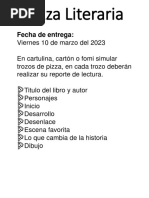 Proyecto de Lectura. La Pizza Literaria. Lengua Materna Español. | PDF