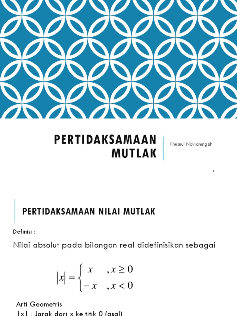 Materi Pertidaksamaan Mutlak 30 September 2022 PDF | PDF