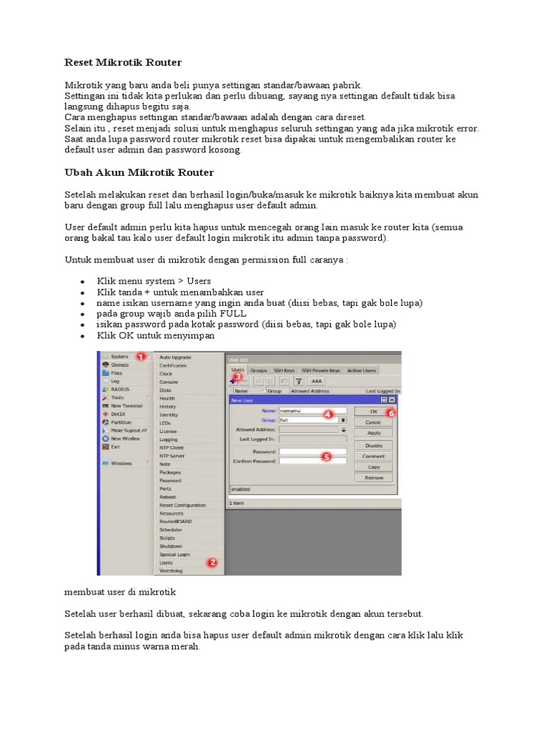 Cara Setting Mikrotik Router Dari Awal | PDF