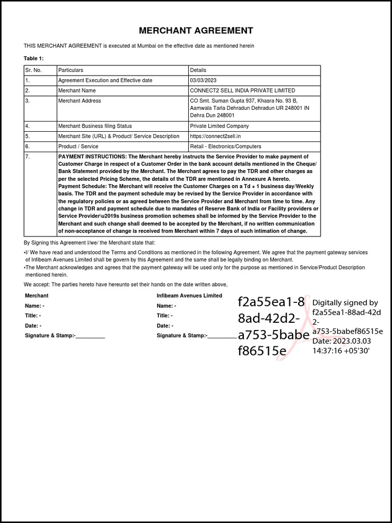 CCAV - Agreement (2) 3 | PDF | Payments | Banks