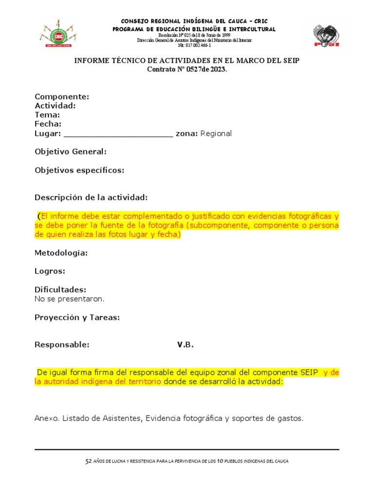 2.formato de Informes 2023 | PDF