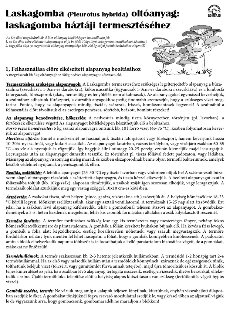 Laskagombacsira Utmutato PDF | PDF