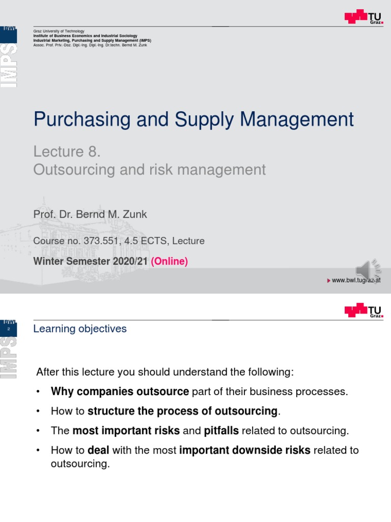 PuSm - Lecture 8 - Chapter 8 - Slides - Online | PDF | Outsourcing | Supply Chain Management