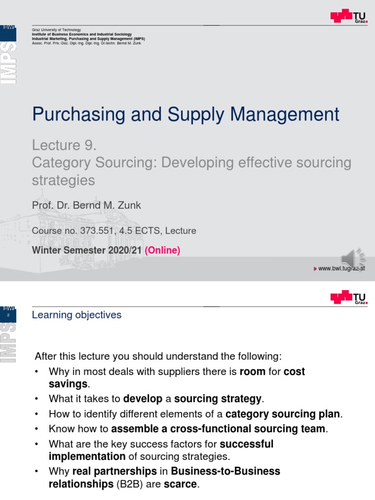PuSm - Lecture 9 - Chapter 9 - Slides - Online | PDF | Supply Chain | Procurement