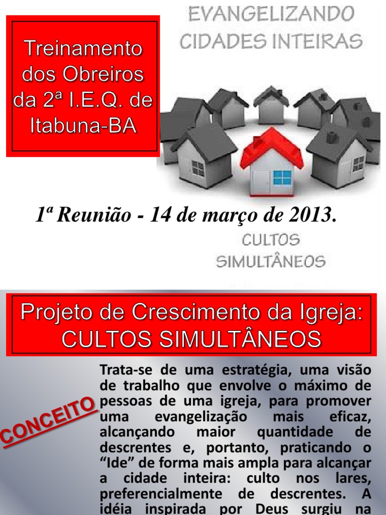 Cartilha Cultos Simultaneo | PDF | Igreja cristã | Jesus