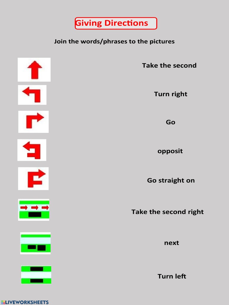 Giving Directions: Join The Words/phrases To The Pictures | PDF