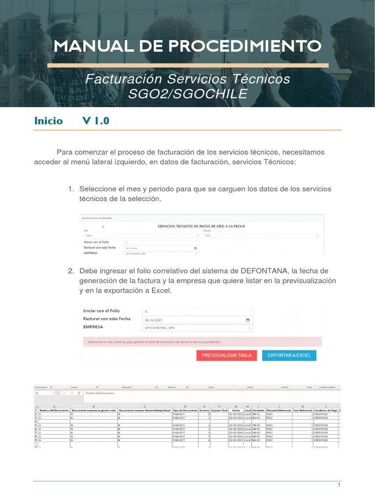 Procedimiento Facturacion Servicios Tecnicos | PDF | Informática | Software