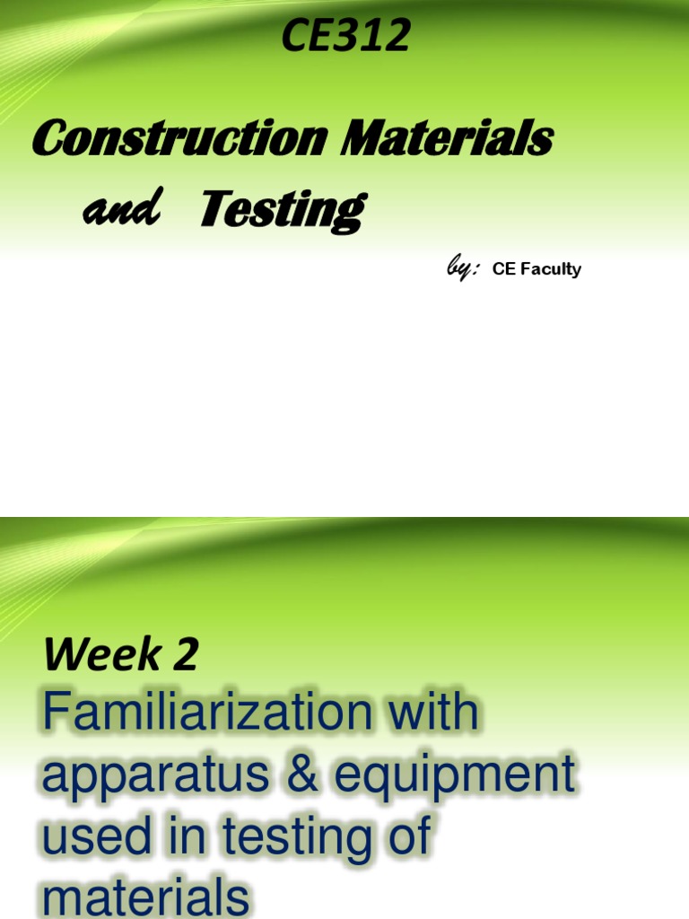 Lecture Note 2. Familiarization With Apparatuses | Download Free PDF | Concrete | Construction ...