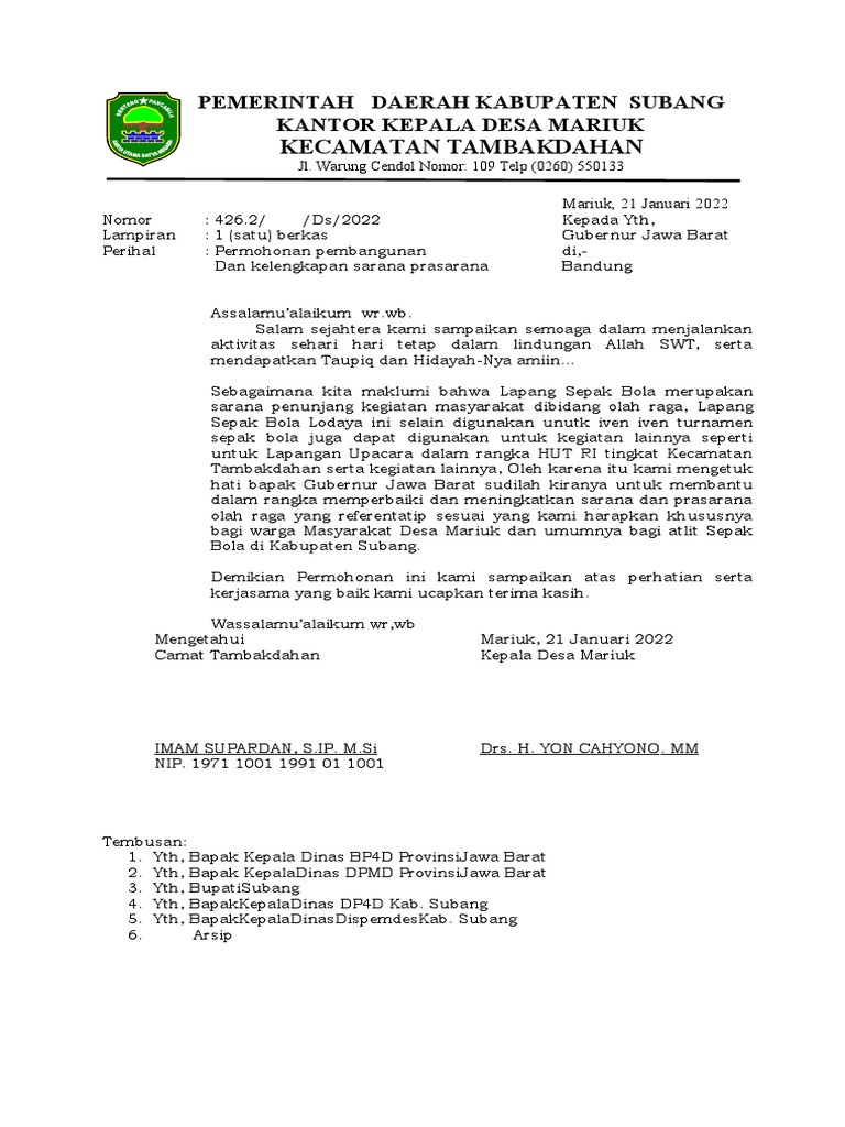 Proposal Bantuan Pricest Genset Udit Tersier Tribun (Propinsi) | PDF