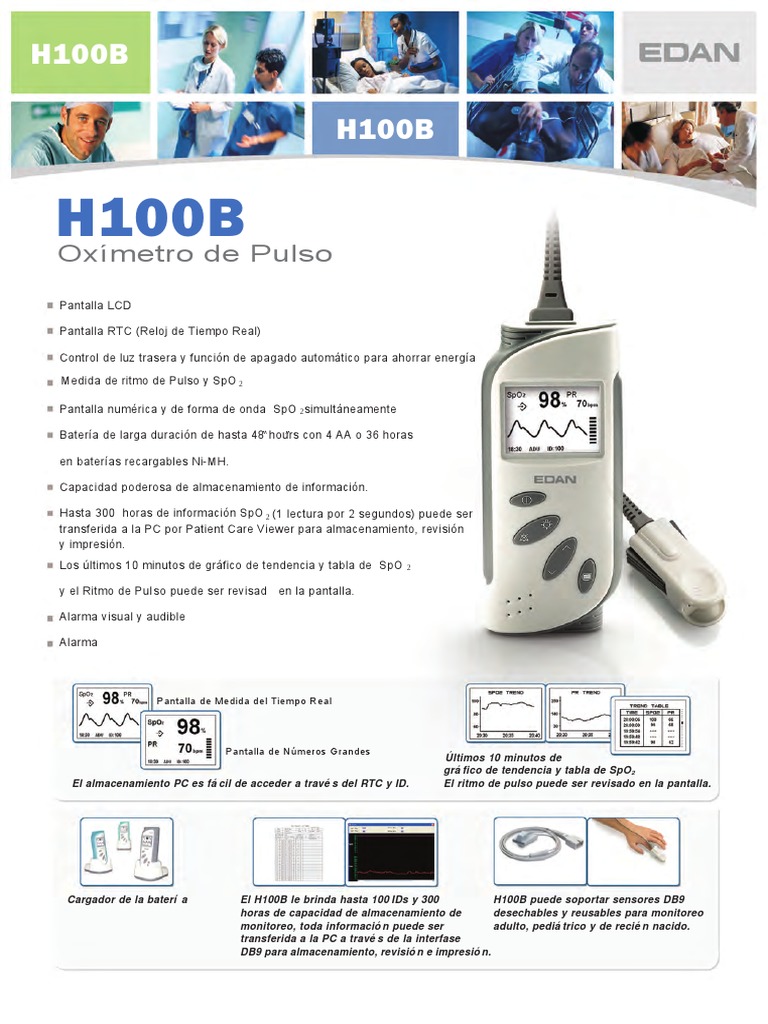 PULSOXIMETRO EDAN H100B. FICHA | PDF | Pantalla de cristal líquido ...