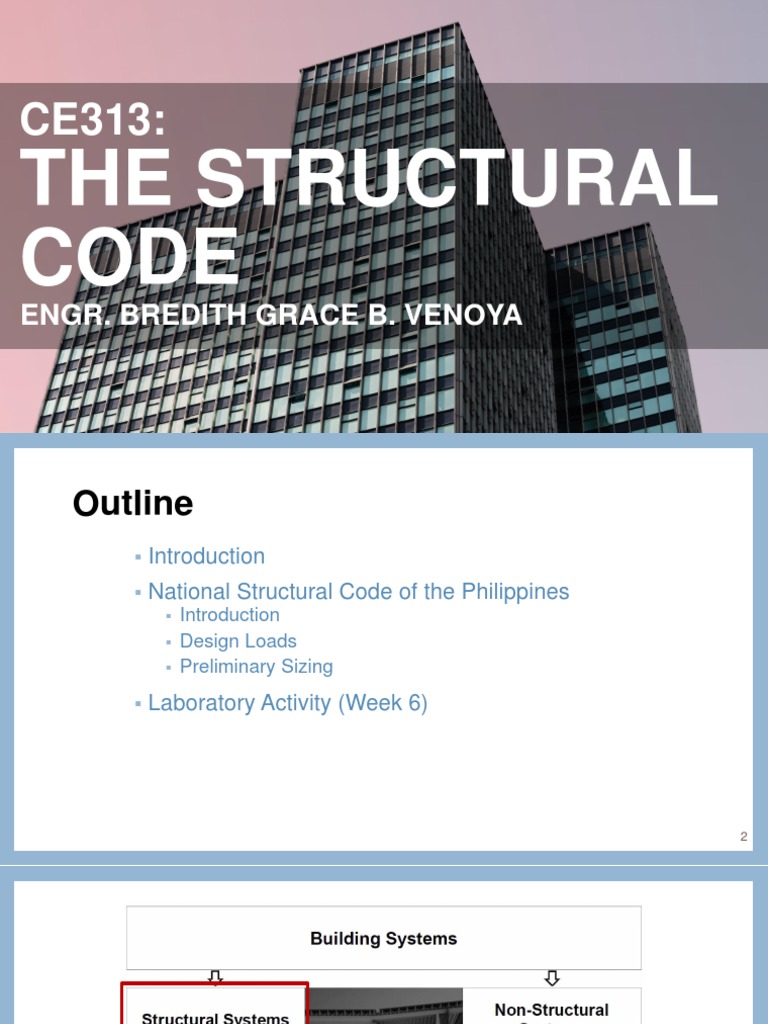 CE313 6 Structural Code | PDF | Building Technology | Applied And Interdisciplinary Physics