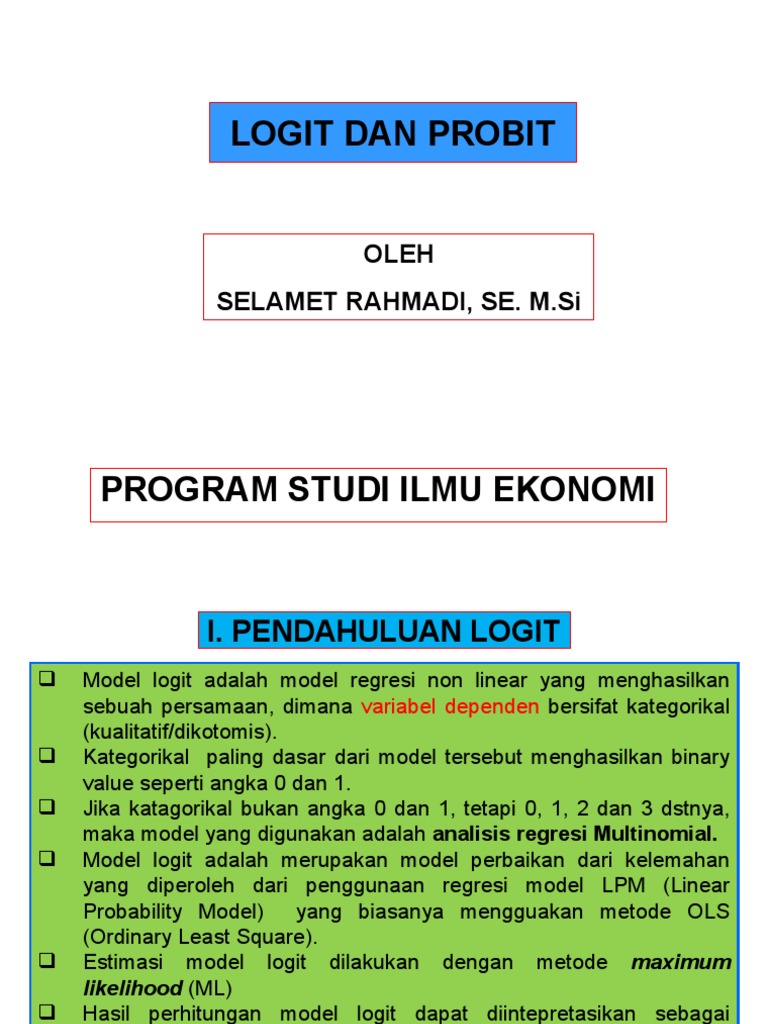 10B. Logit, Probit | PDF