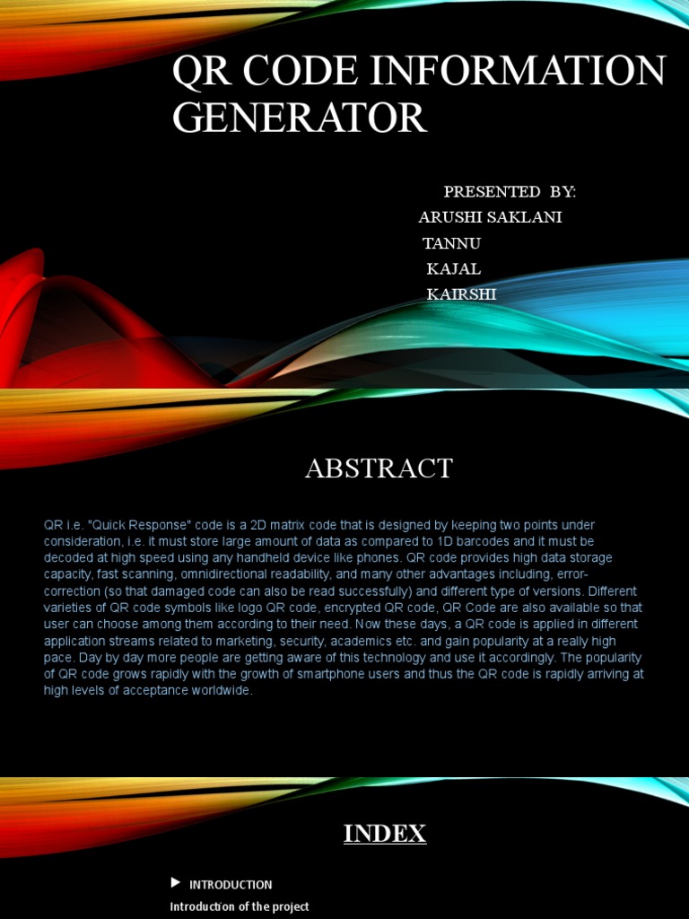 QR CODE INFORMATION GENERATOR (Autosaved) | PDF | Qr Code | Barcode