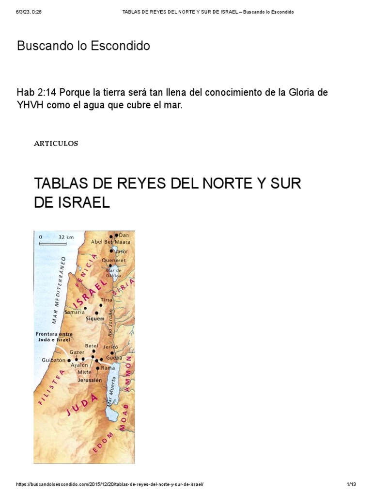 TABLAS DE REYES DEL NORTE Y SUR DE ISRAEL - Buscando Lo Escondido | Descargar gratis PDF | Reino ...