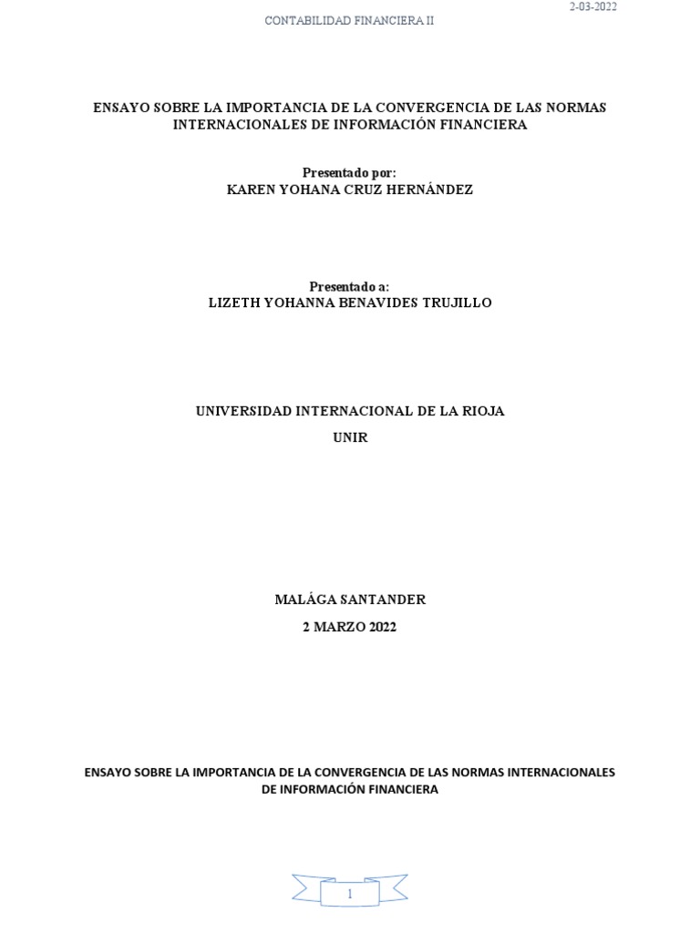 Ensayo Convergencia de La Ley 1314 de 2009 PDF | PDF | Contador ... Ensayo Convergencia de La Ley 1314 de 2009 PDF | PDF | Contador ...