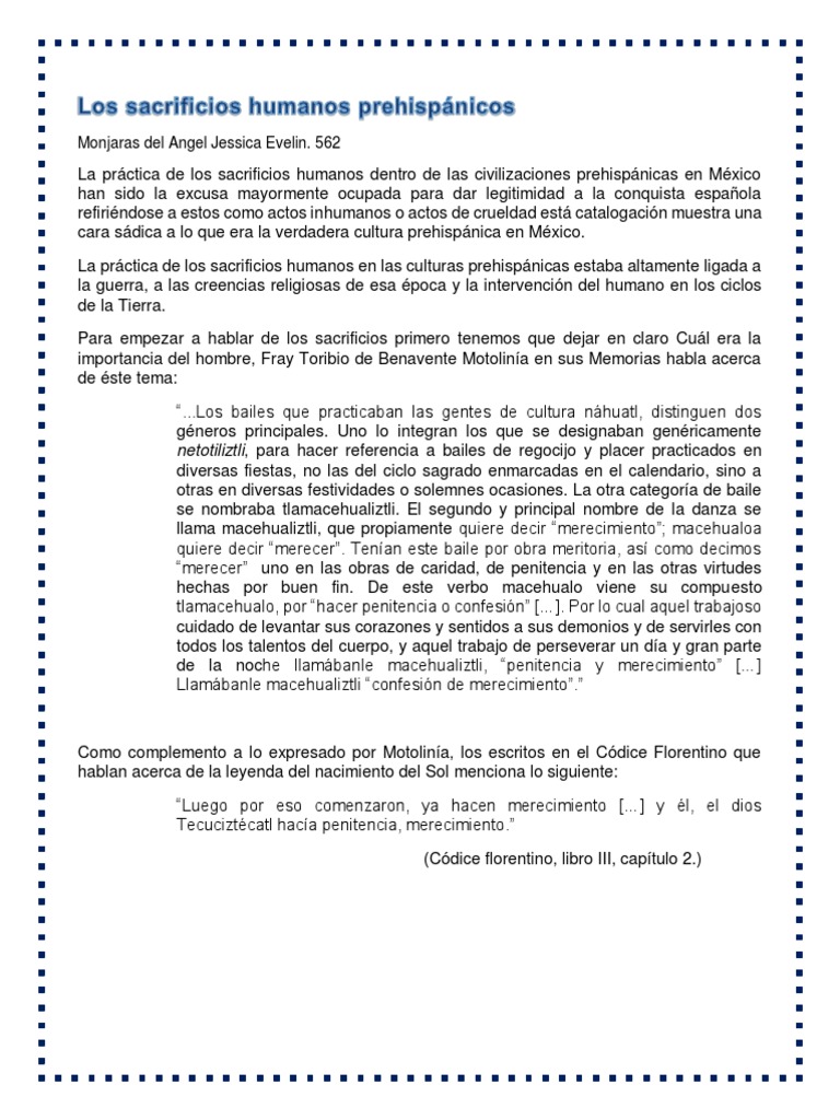Los Sacrificios Humanos Prehispánicos Pdf