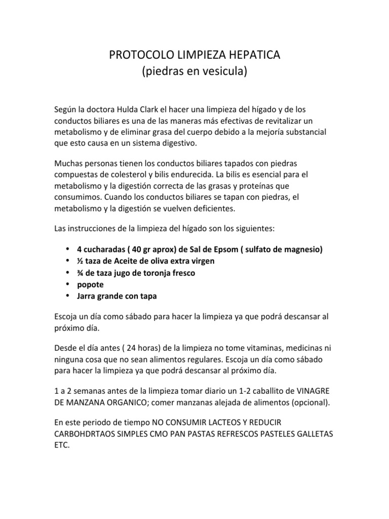 Limpieza Hepática | PDF | Bilis | Gastroenterología